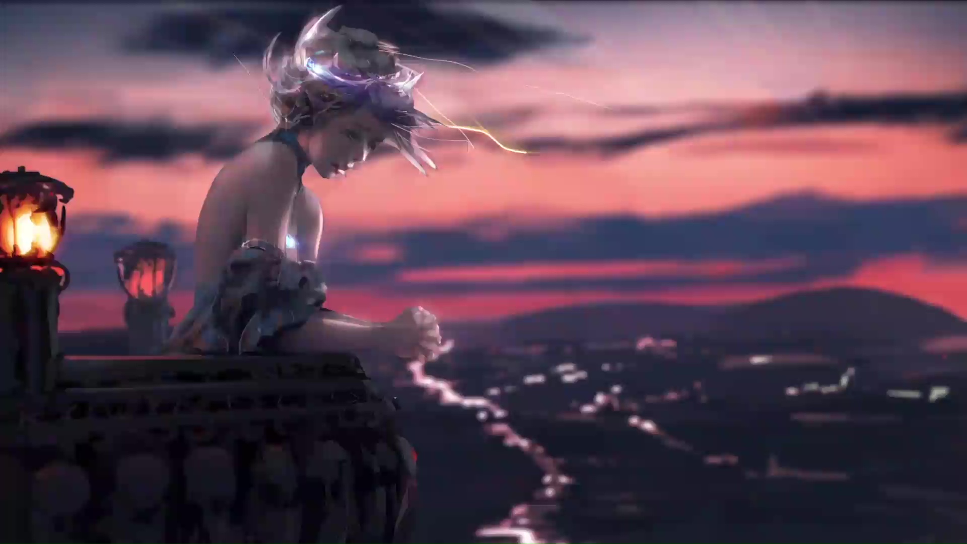 Princess On Balcony At Evening Live Wallpaper - MoeWalls