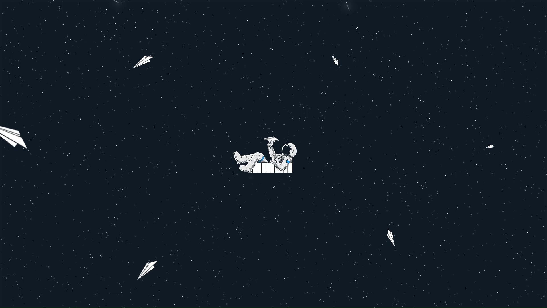 Astronaut Paper Plane Live Wallpaper - MoeWalls