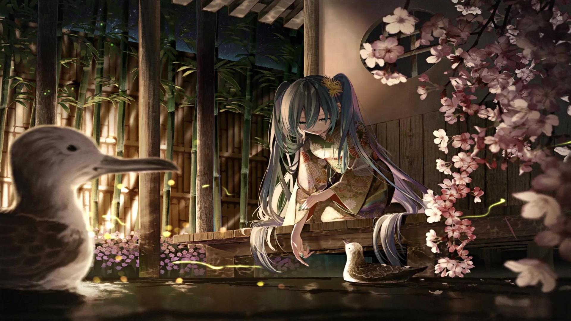 Hatsune Miku In Kimono Vocaloid Live Wallpaper - MoeWalls