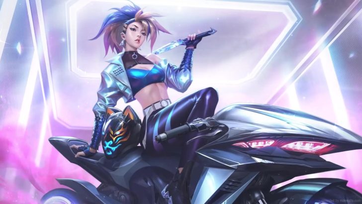 Kda Akali Riding Motorcycle League Of Legends Live Wallpaper - MoeWalls
