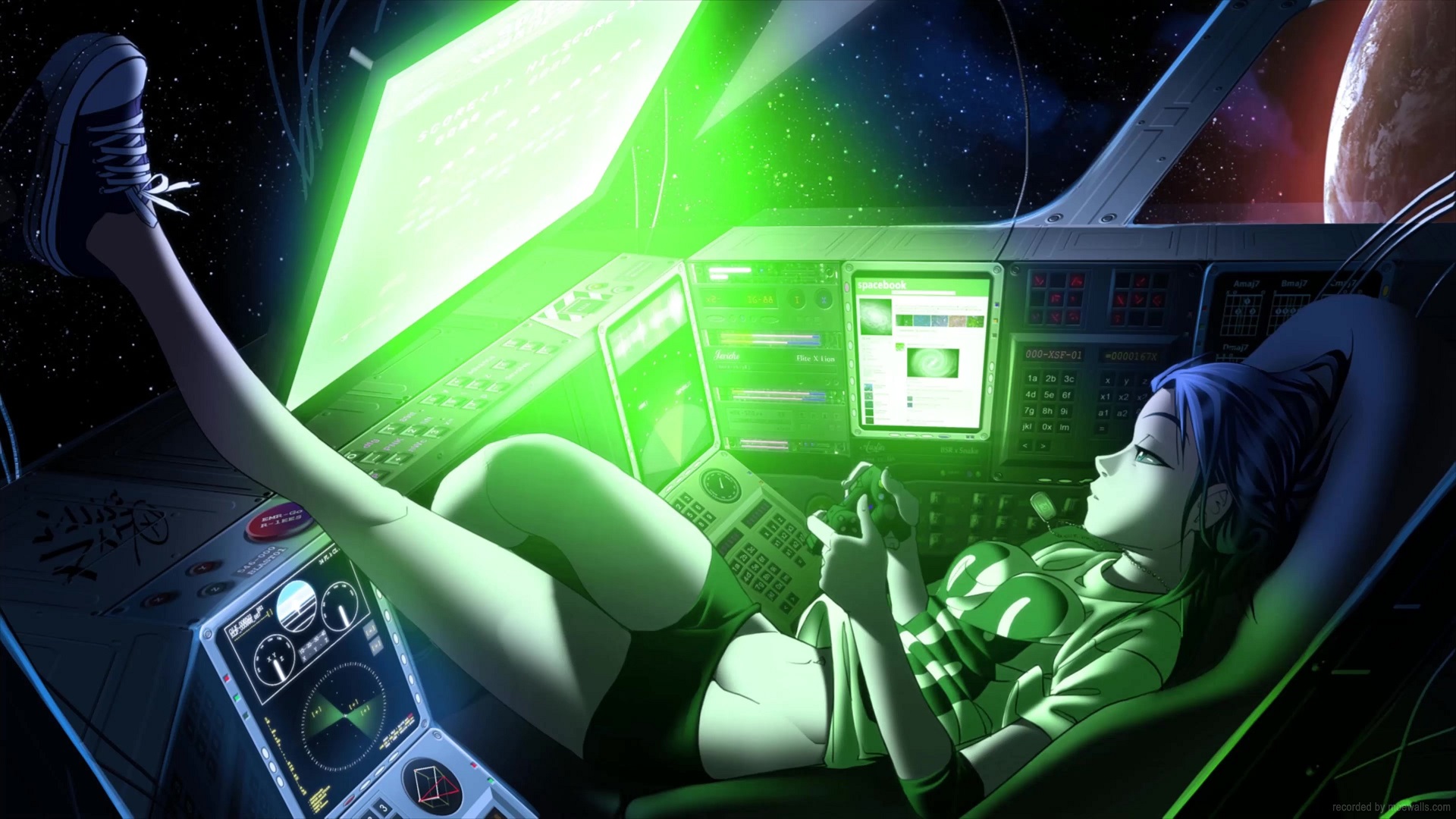 Gamer Girl Space Live Wallpaper - MoeWalls