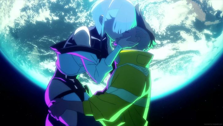 Lucy Kiss David Cyberpunk: Edgerunners Live Wallpaper - MoeWalls