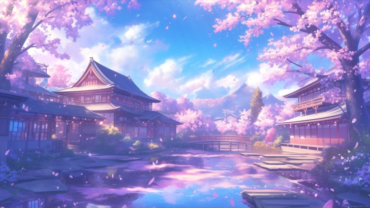 Sakura Japanese Traditional Temple Live Wallpaper - MoeWalls