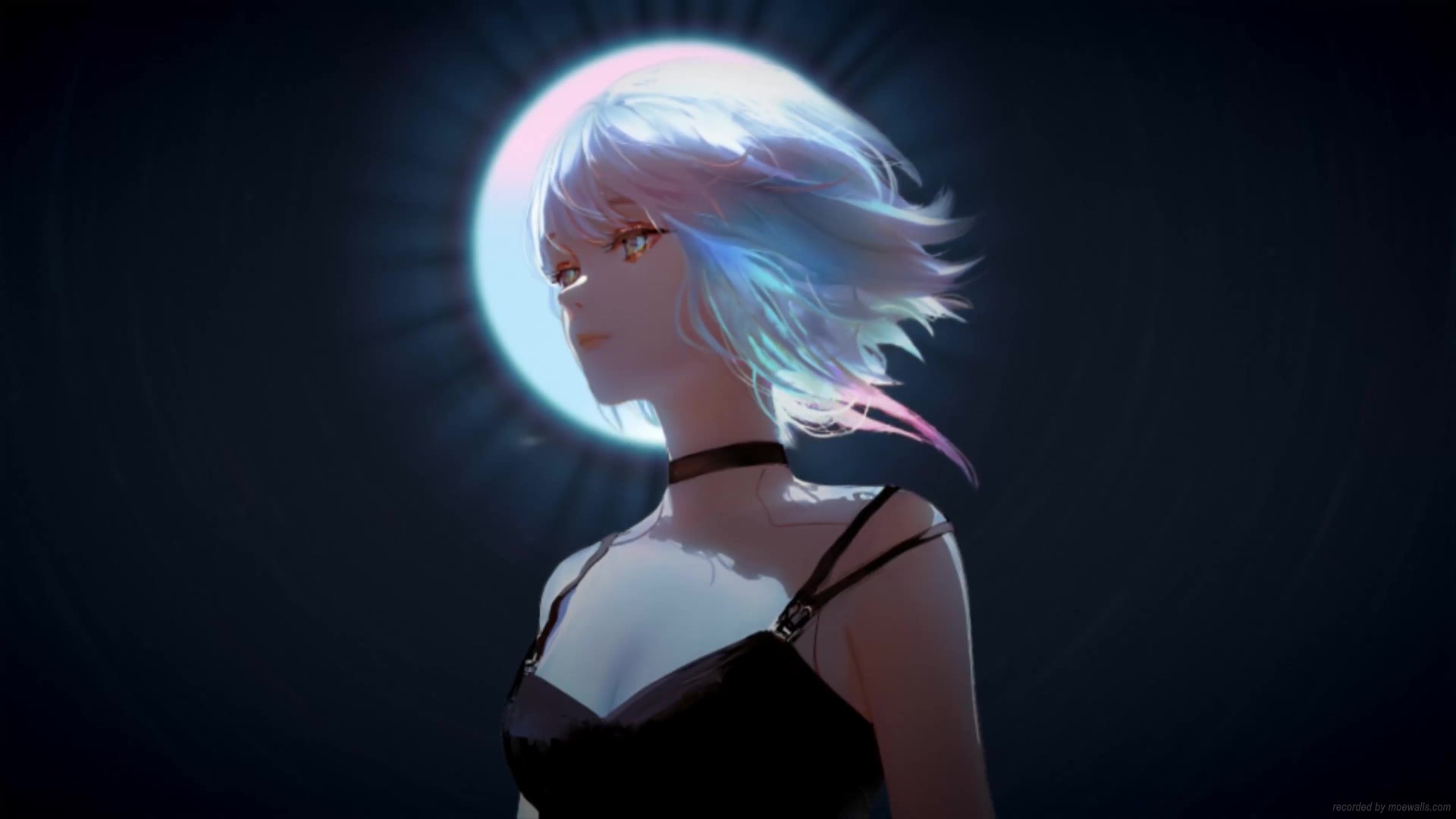 Anime Girl Moonlight Live Wallpaper - MoeWalls