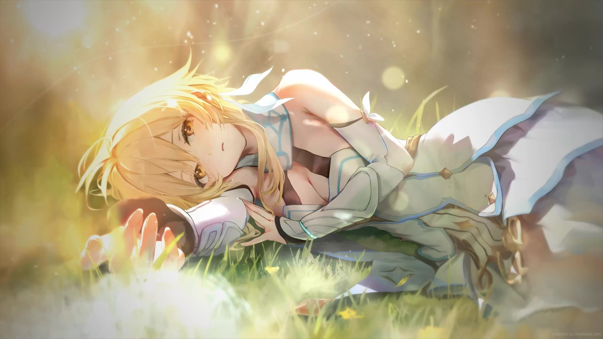Lumine Lying In The Field Genshin Impact Live Wallpaper - MoeWalls