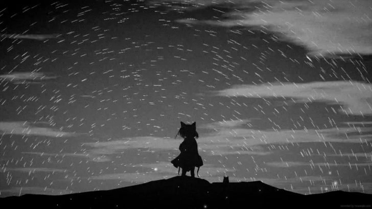 Lonely Anime Girl Silhouette Falling Stars Live Wallpaper - MoeWalls
