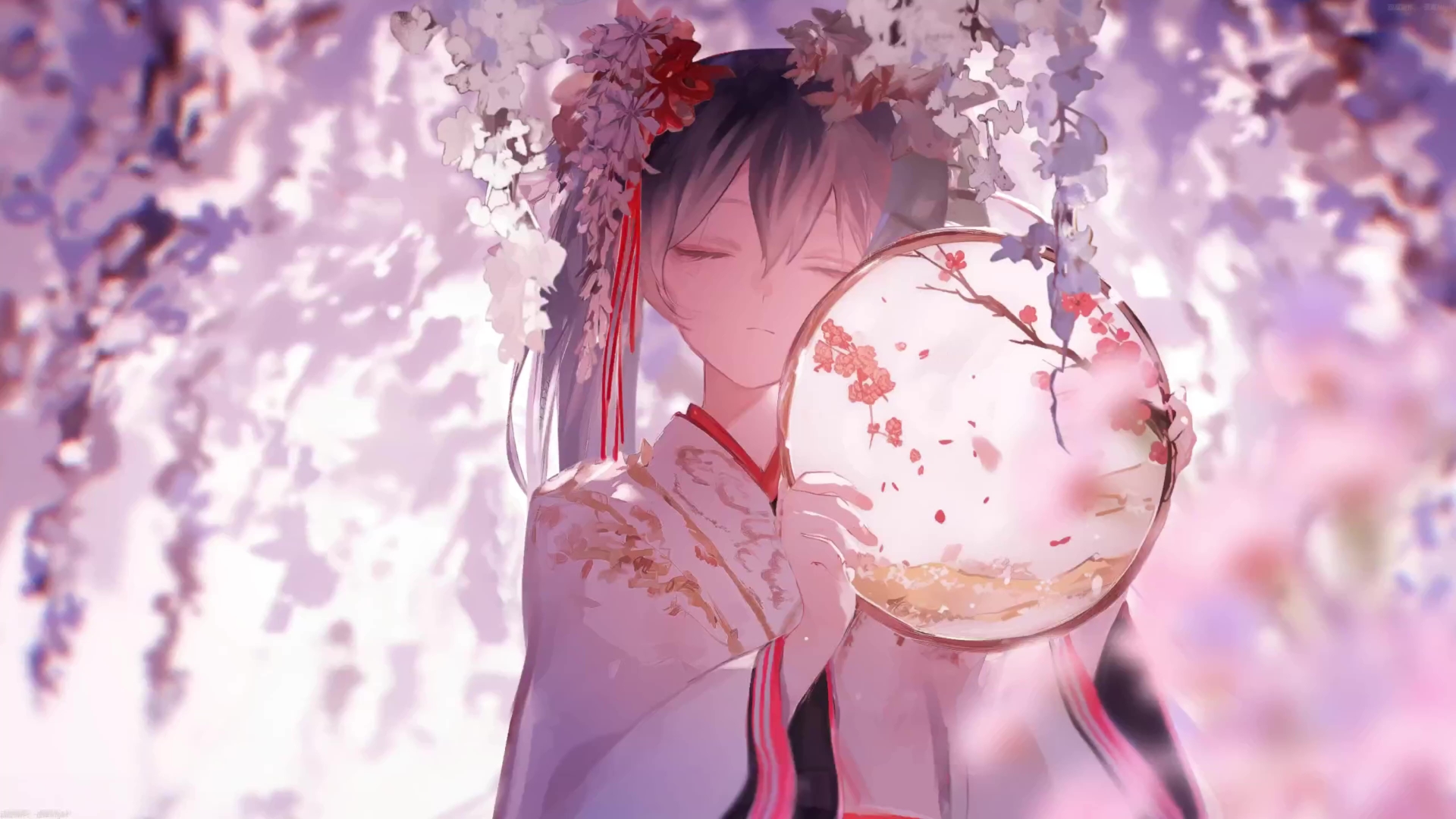 Miku Wisteria Flower Live Wallpaper - MoeWalls