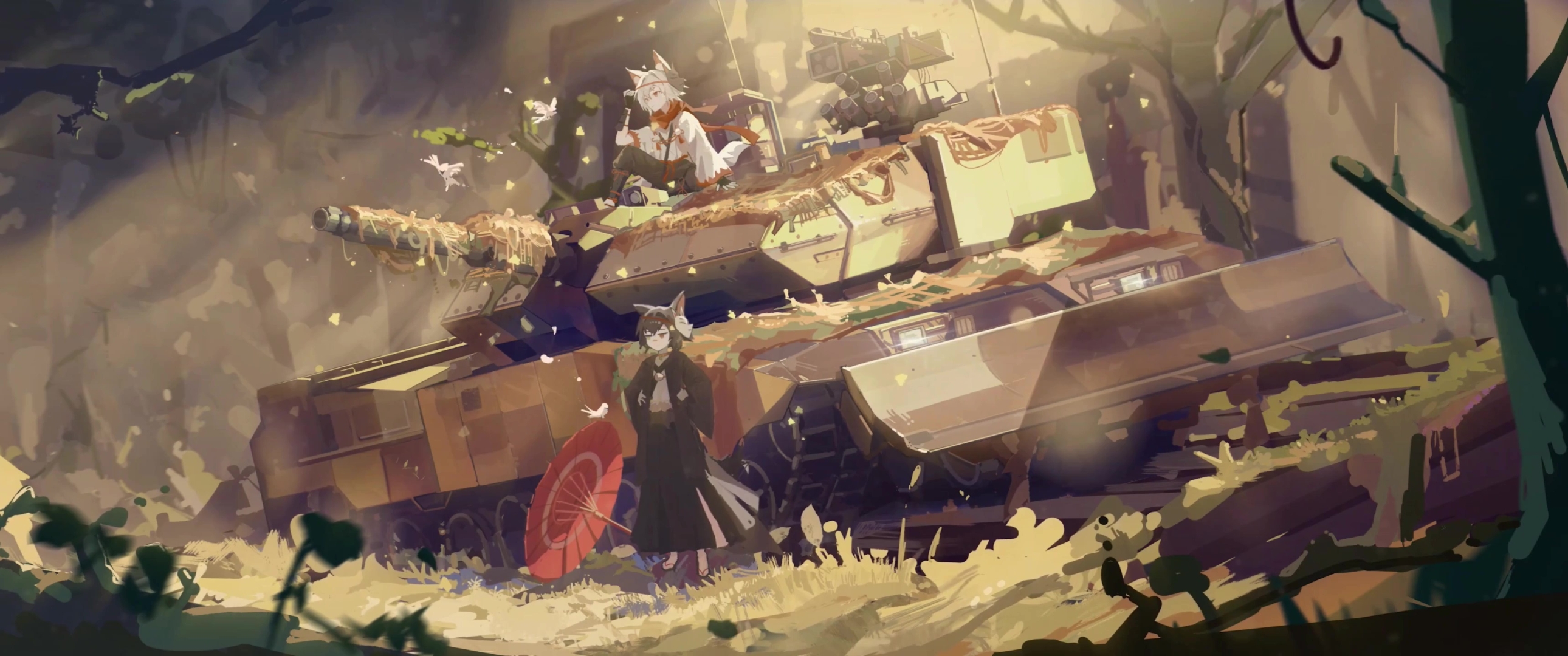 Kitsunes And Tank Live Wallpaper - MoeWalls