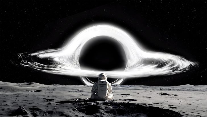Astronaut Facing Black Hole Live Wallpaper - MoeWalls