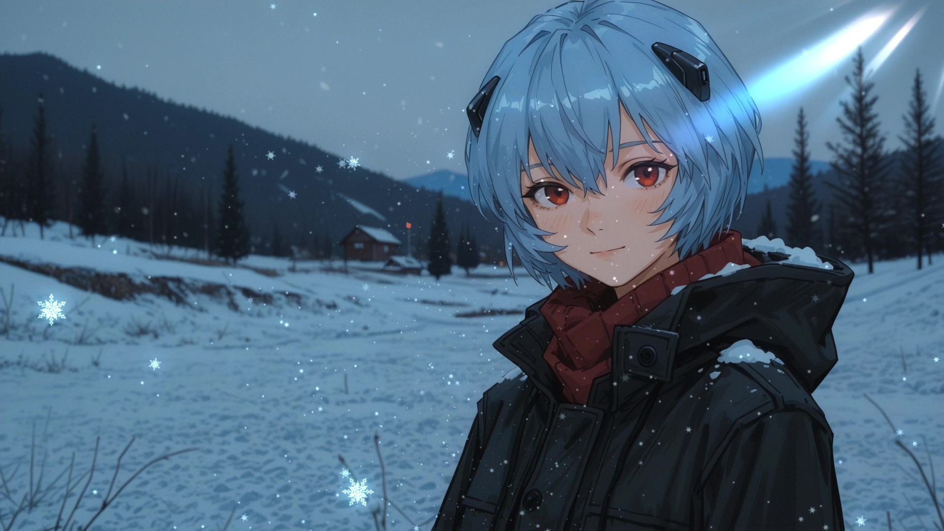 Ayanami In The Snow Neon Genesis Evangelion Live Wallpaper - MoeWalls